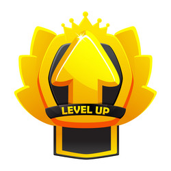 Level up icon game screen Royalty Free Vector Image