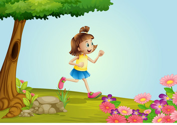 Cartoon Girl Running Vector Images (over 13,000)