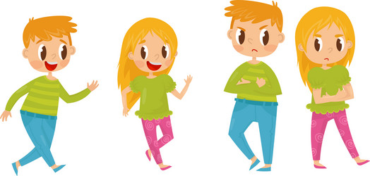 Little boy and girl spending time together Vector Image