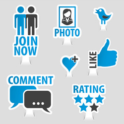 Social media stickers Royalty Free Vector Image