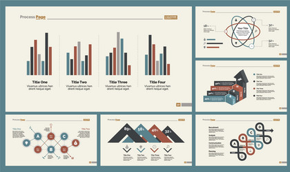 Six statistics slide templates set Royalty Free Vector Image