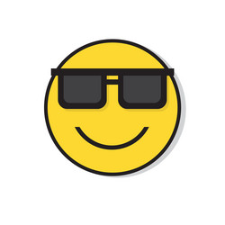 Yellow smiling face laughing positive people Vector Image