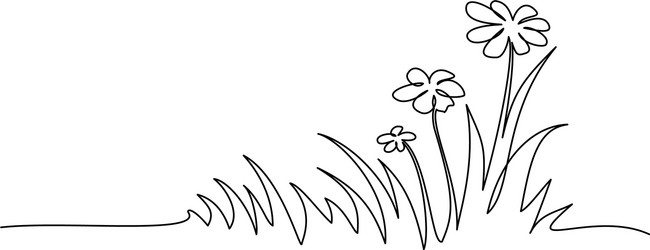 Abstract meadow line with grass one drawing Vector Image