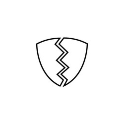 Broken shield icon Royalty Free Vector Image - VectorStock