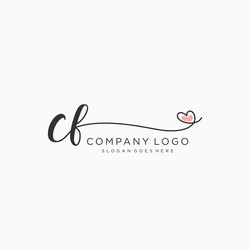 Initial cf letter royal luxury logo template Vector Image