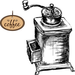 Fresh coffee logo design template grinder Vector Image