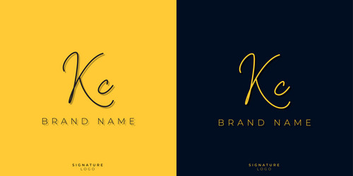 Initial letters kc logo design bundle Royalty Free Vector