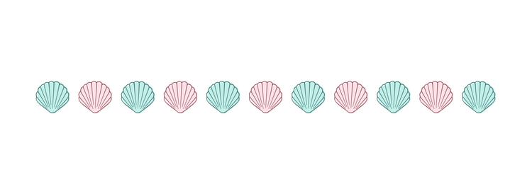Seashells scallop border divider sea and ocean Vector Image