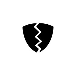 Broken shield icon Royalty Free Vector Image - VectorStock