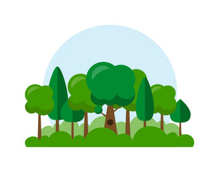 Cartoon forest wood landscape Royalty Free Vector Image