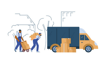 Unloading Van Vector Images (over 360)
