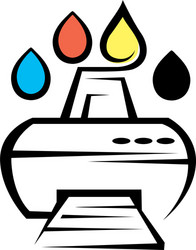 Logo or printer repair icon Royalty Free Vector Image