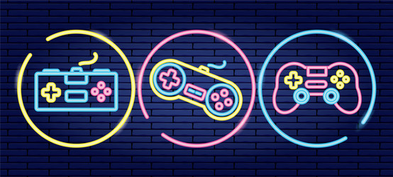 Game console neon sign Royalty Free Vector Image