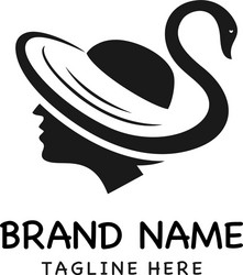 Beauty woman fashion boutique fascinator hat logo Vector Image