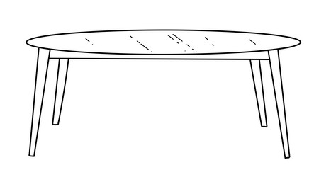 Hand-drawn wooden table on four legs in doodle Vector Image