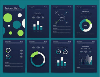Modern infographic template with statistics graphs