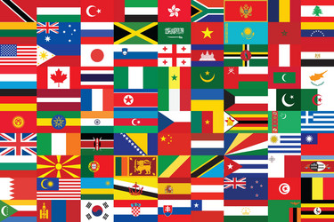 Stamps with flags Royalty Free Vector Image - VectorStock