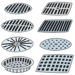 Set of cover the drain Royalty Free Vector Image