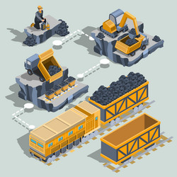 Steel industry isometric set Royalty Free Vector Image