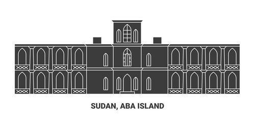 Sudan aba island travel landmark Royalty Free Vector Image