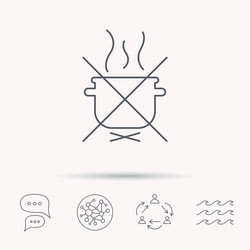 Boiling saucepan icon do not boil water sign Vector Image