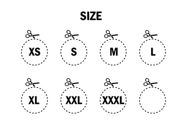 Clothing sizes labels clothing sizes icons Vector Image