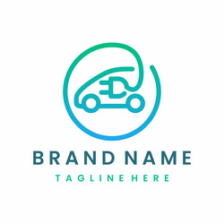 Fast electric vehicle car charge logo design Vector Image