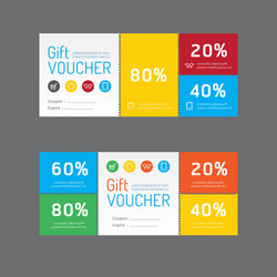 Discount voucher design template with colorful Vector Image
