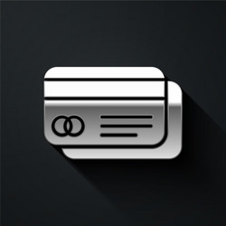 Silver credit card with chip icon isolated Vector Image