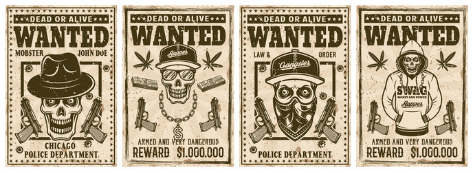 Gangster Wanted Poster Vector Images (over 180)