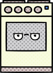 Comic book style cartoon kitchen oven Royalty Free Vector