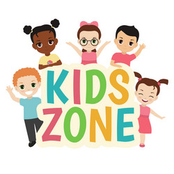 Kids zone banner design Royalty Free Vector Image