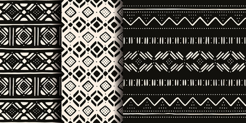 Ethnic ribbon patterns set Royalty Free Vector Image