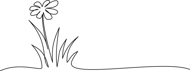 Abstract meadow line with grass and flowers Vector Image