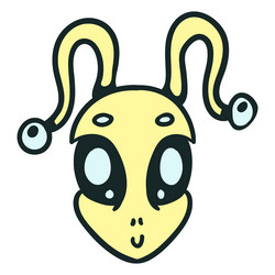 Aliens head antenna wave colorful stroke Vector Image