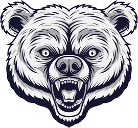 Angry bear head mascot Royalty Free Vector Image