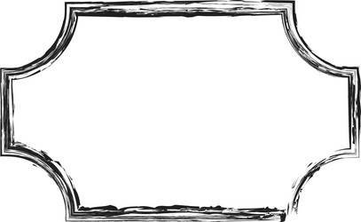 Grungy rectangular frame border plaque outline Vector Image