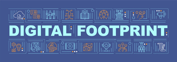Digital footprint word concepts banner Royalty Free Vector