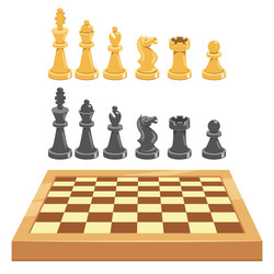 Cartoon character playing chess game Royalty Free Vector