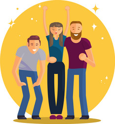 Group young friends having fun together Royalty Free Vector