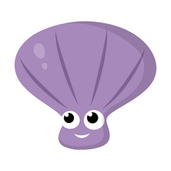 Beautiful ocean shell in cartoon style Royalty Free Vector