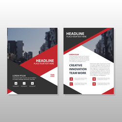 Red trifold leaflet brochure flyer templates set Vector Image