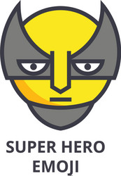 Super hero line icons and signs avengers Vector Image