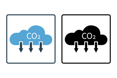 Carbon dioxide emission reduction icon icon Vector Image
