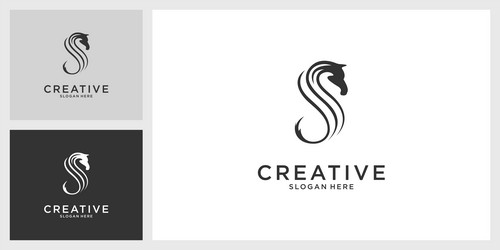 Initial letter s with horse logo design concept Vector Image