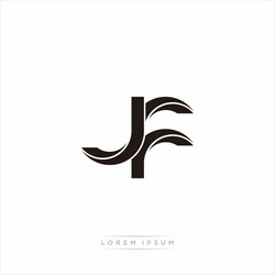 Fj logo letter monogram slash with modern Vector Image