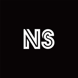 Ns monogram logo with diamond shape and triangle Vector Image