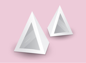 White 3d pyramid - box packaging design Royalty Free Vector