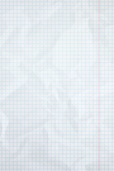 Wrinkled paper list with blue cell grid Royalty Free Vector