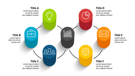 3d perspective infographic presentation Royalty Free Vector